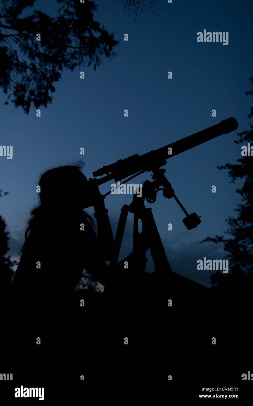 Telescope astronomy female hi-res stock photography and images - Alamy