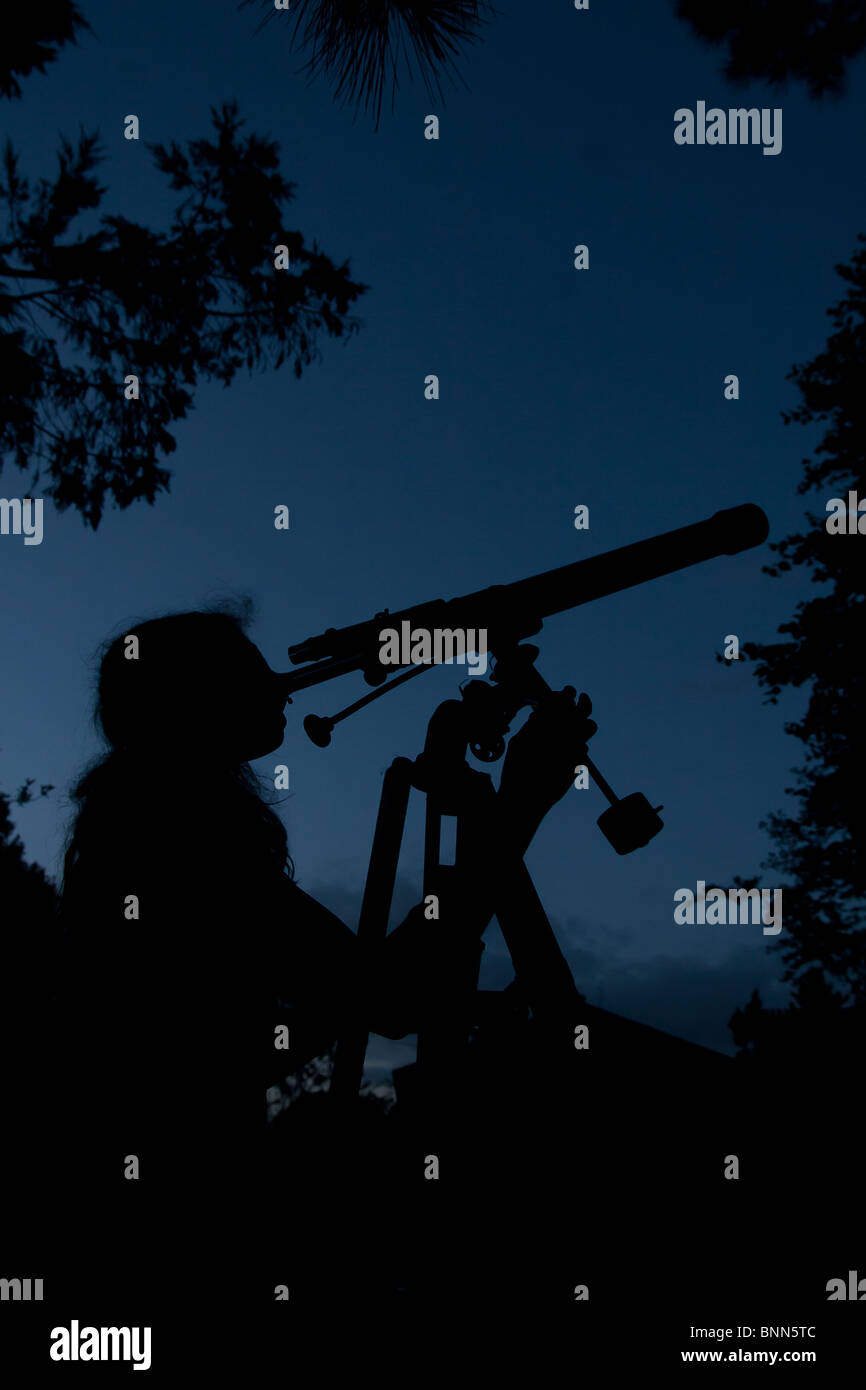 Telescope astronomy female hi-res stock photography and images - Alamy