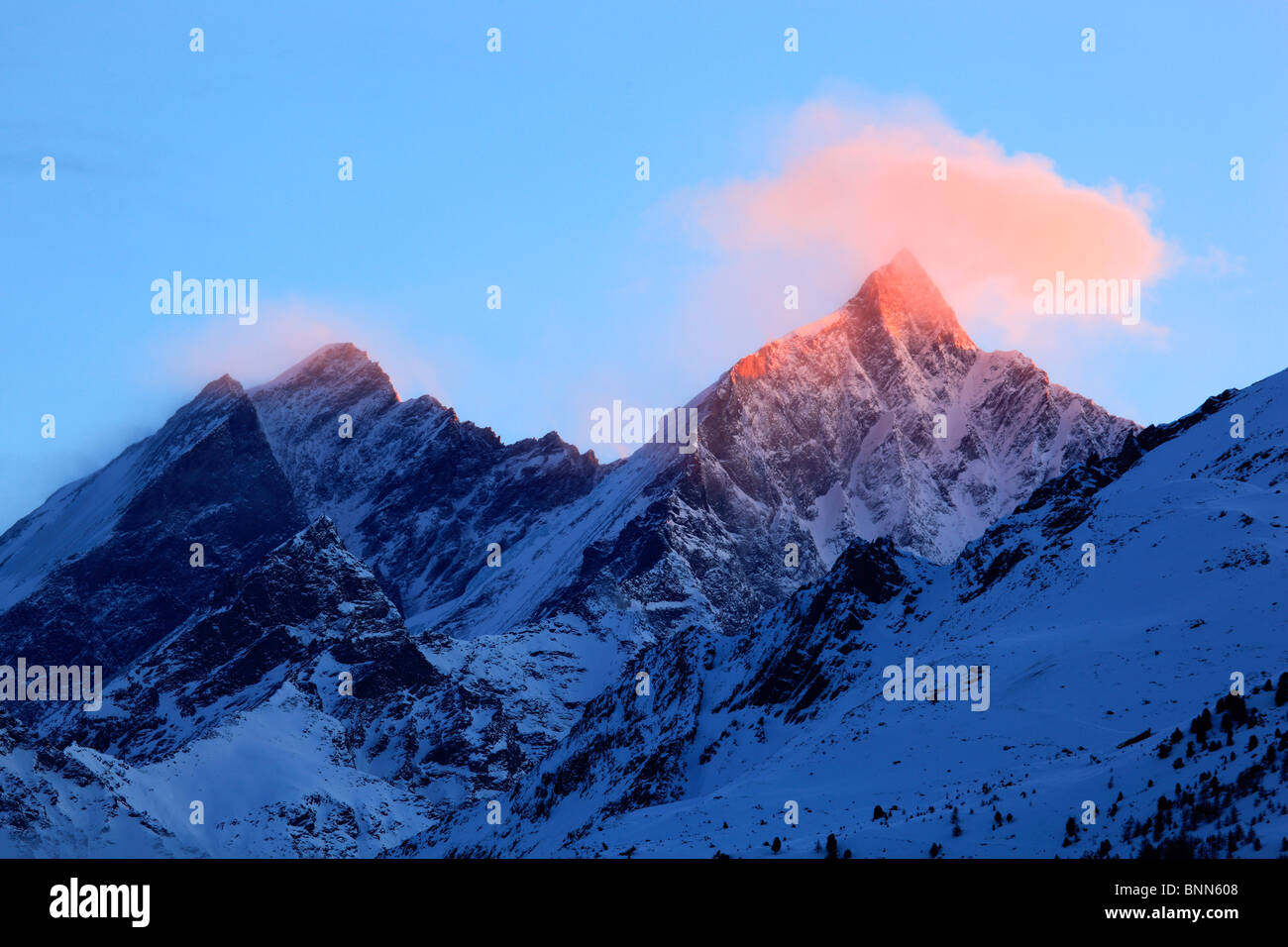 Alps alpine afterglow Alpine panorama view mountain mountain panorama ...