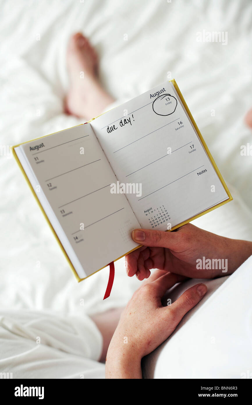 Pregnant woman due date diary hi-res stock photography and images - Alamy