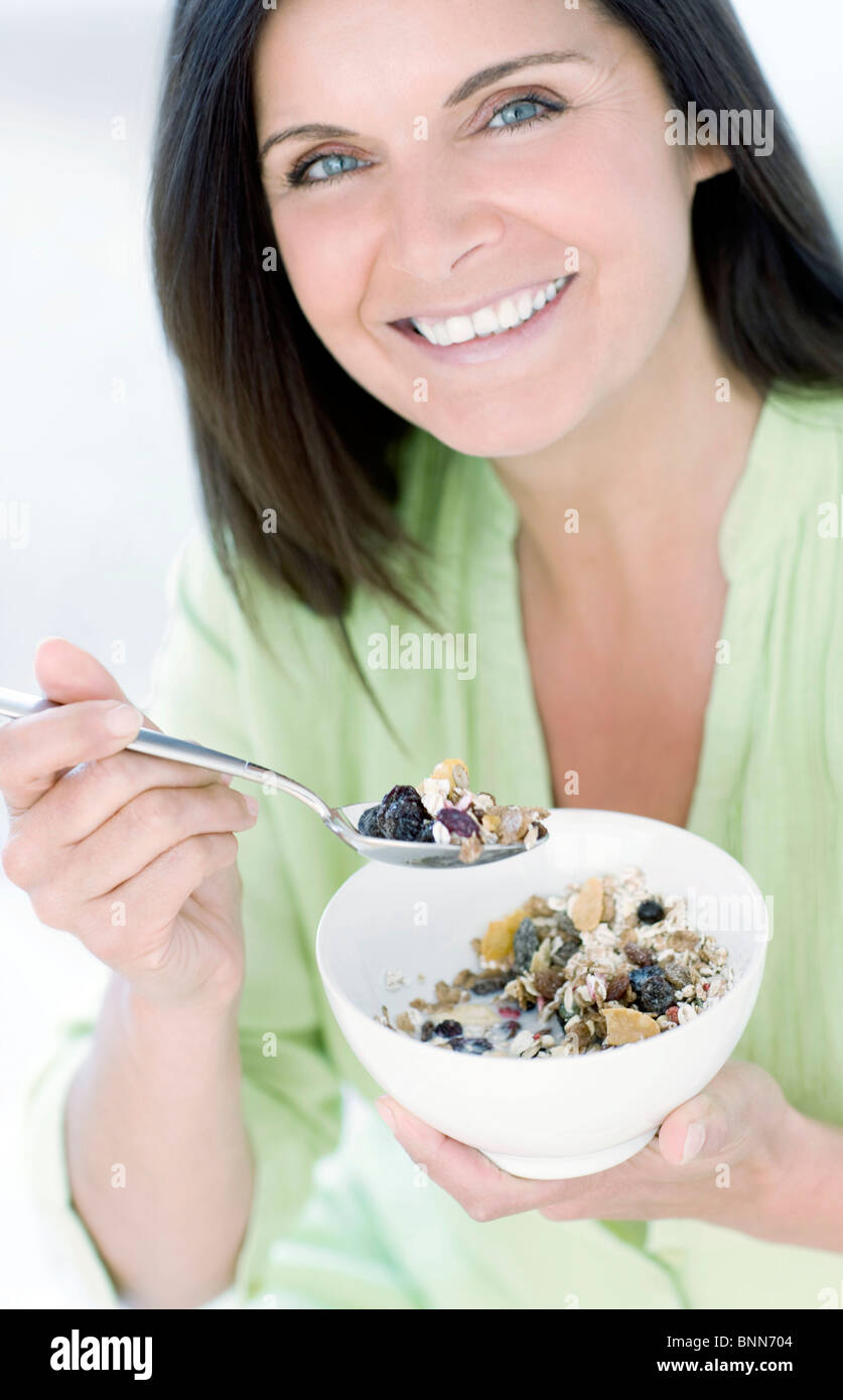 One 40s woman healthy eating breakfast hi-res stock photography and images - Alamy