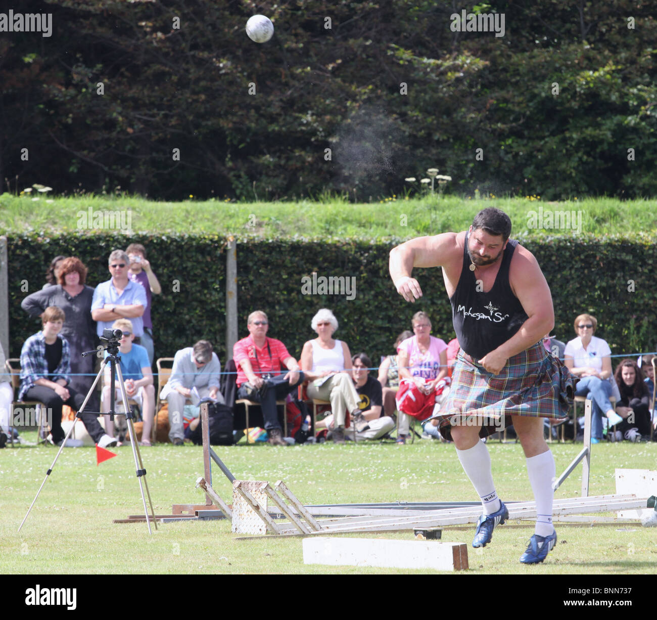 man competing in highland games Stone put St Andrews Scotland 2010 ...