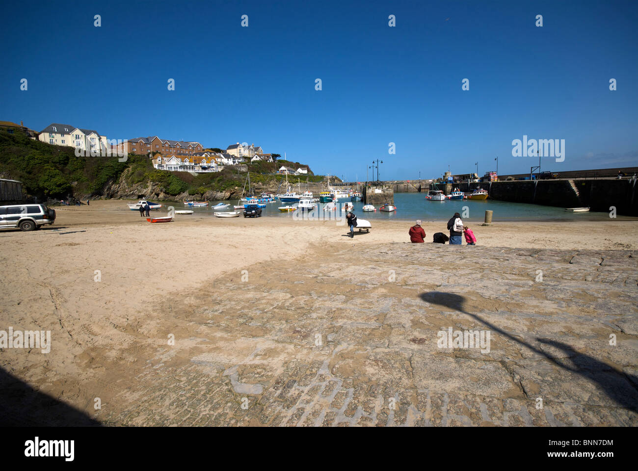 Newquay Cornwall UK Harbor Harbour Quay Beach Stock Photo - Alamy