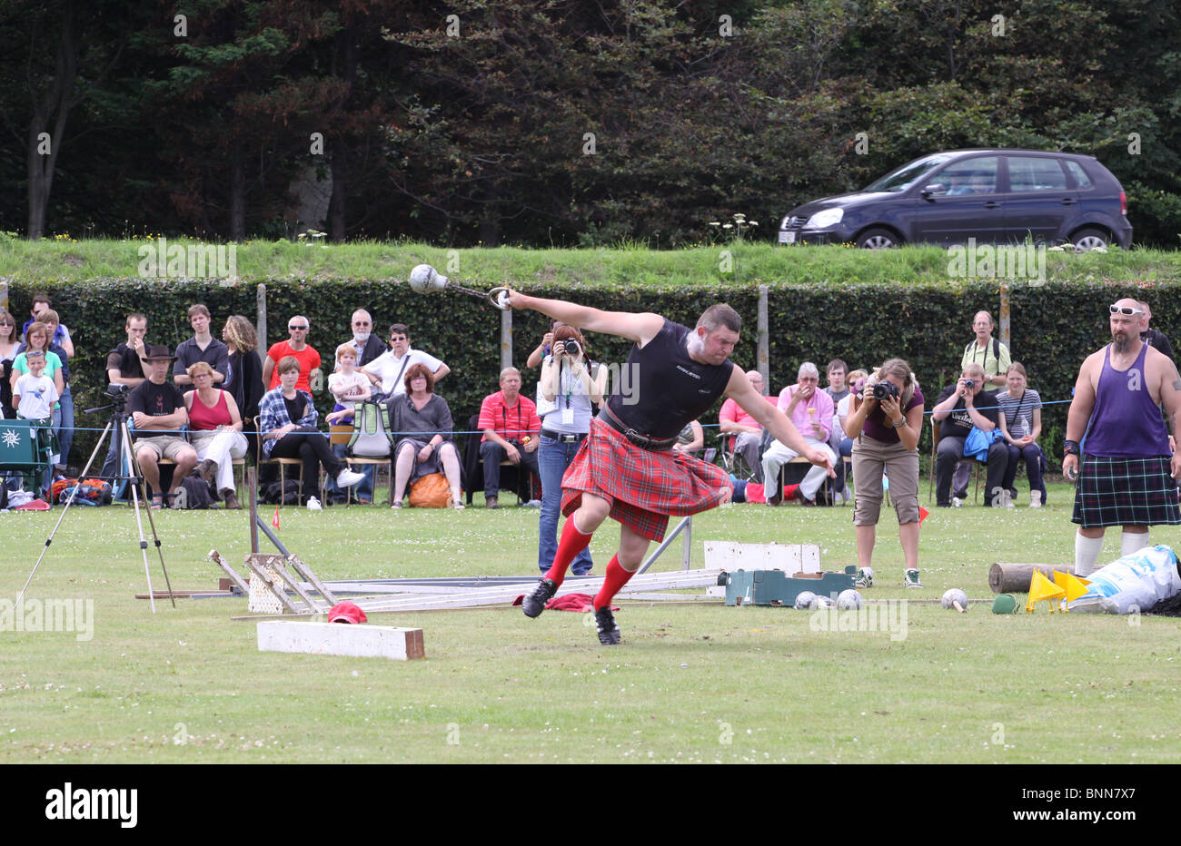 Weight throw highland games St Andrews Scotland 2010 Stock Photo - Alamy