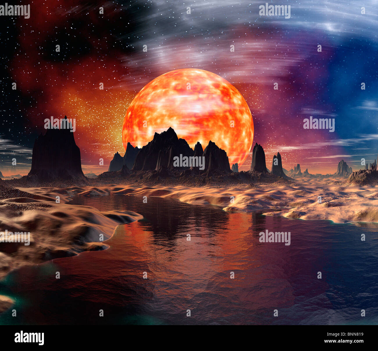 Alien planet, artwork Stock Photo - Alamy