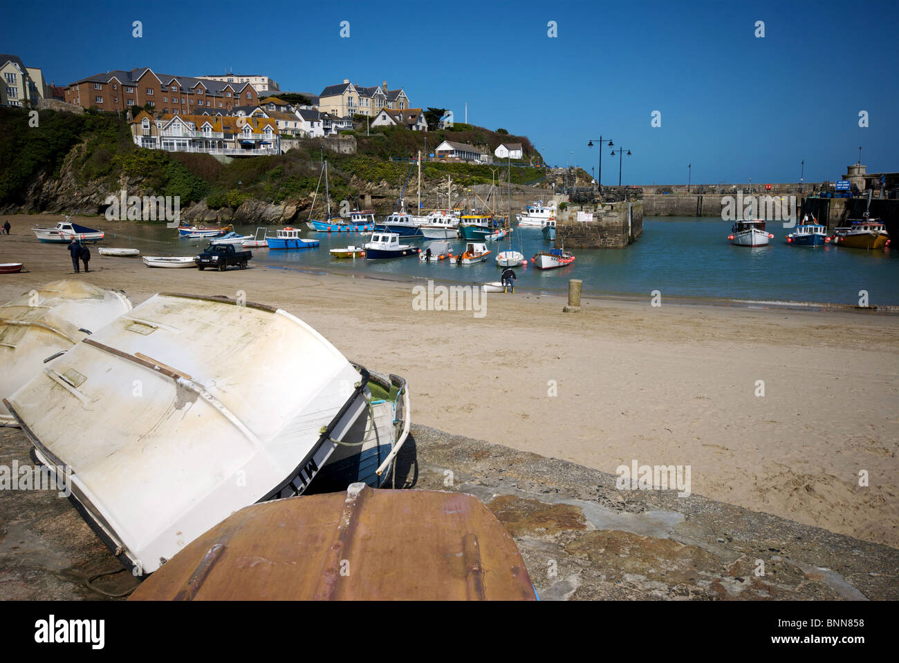 Newquay Cornwall UK Harbor Harbour Quay Beach Stock Photo - Alamy