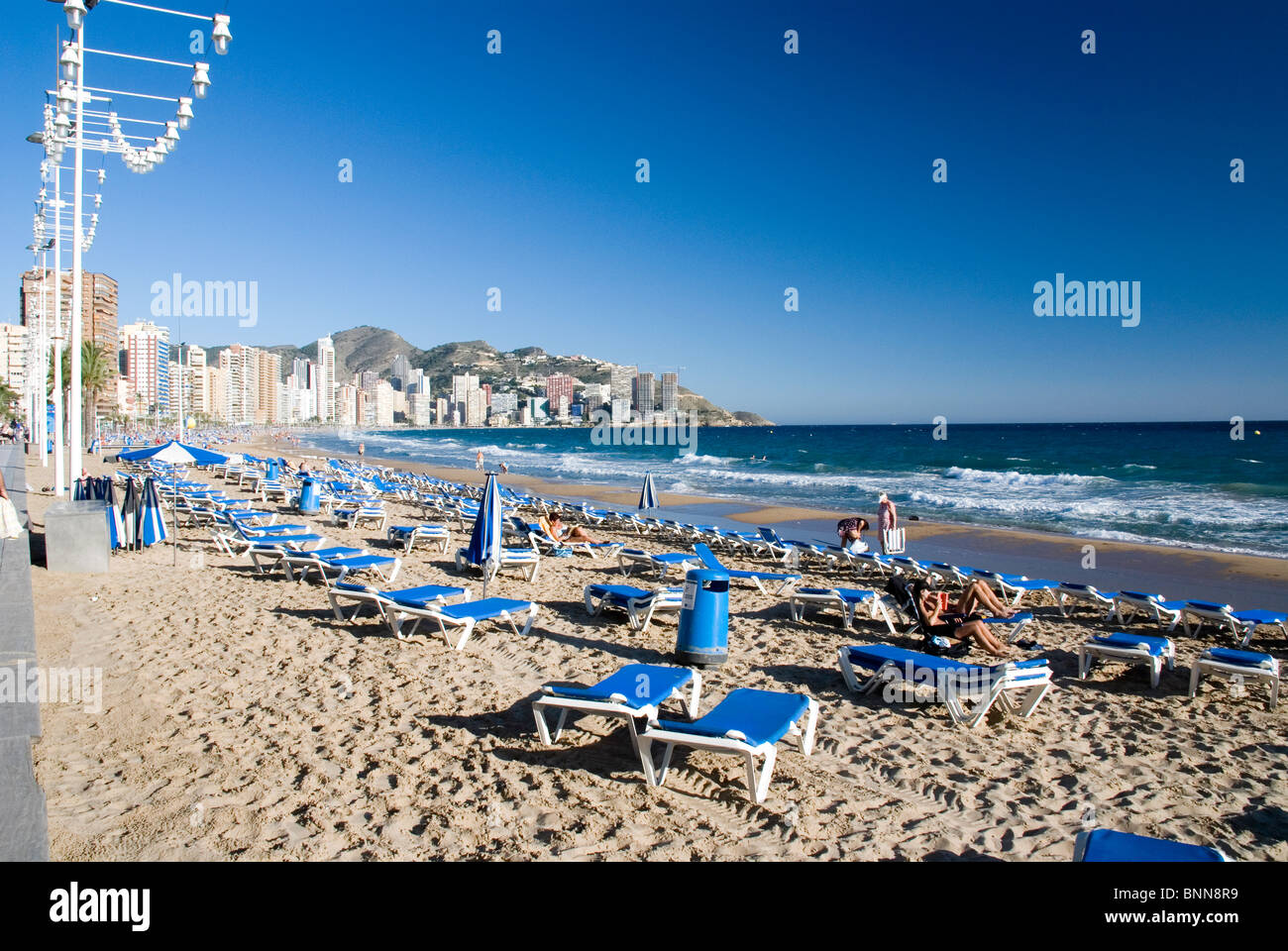 Beach front at Benidorm Spain Stock Photo - Alamy