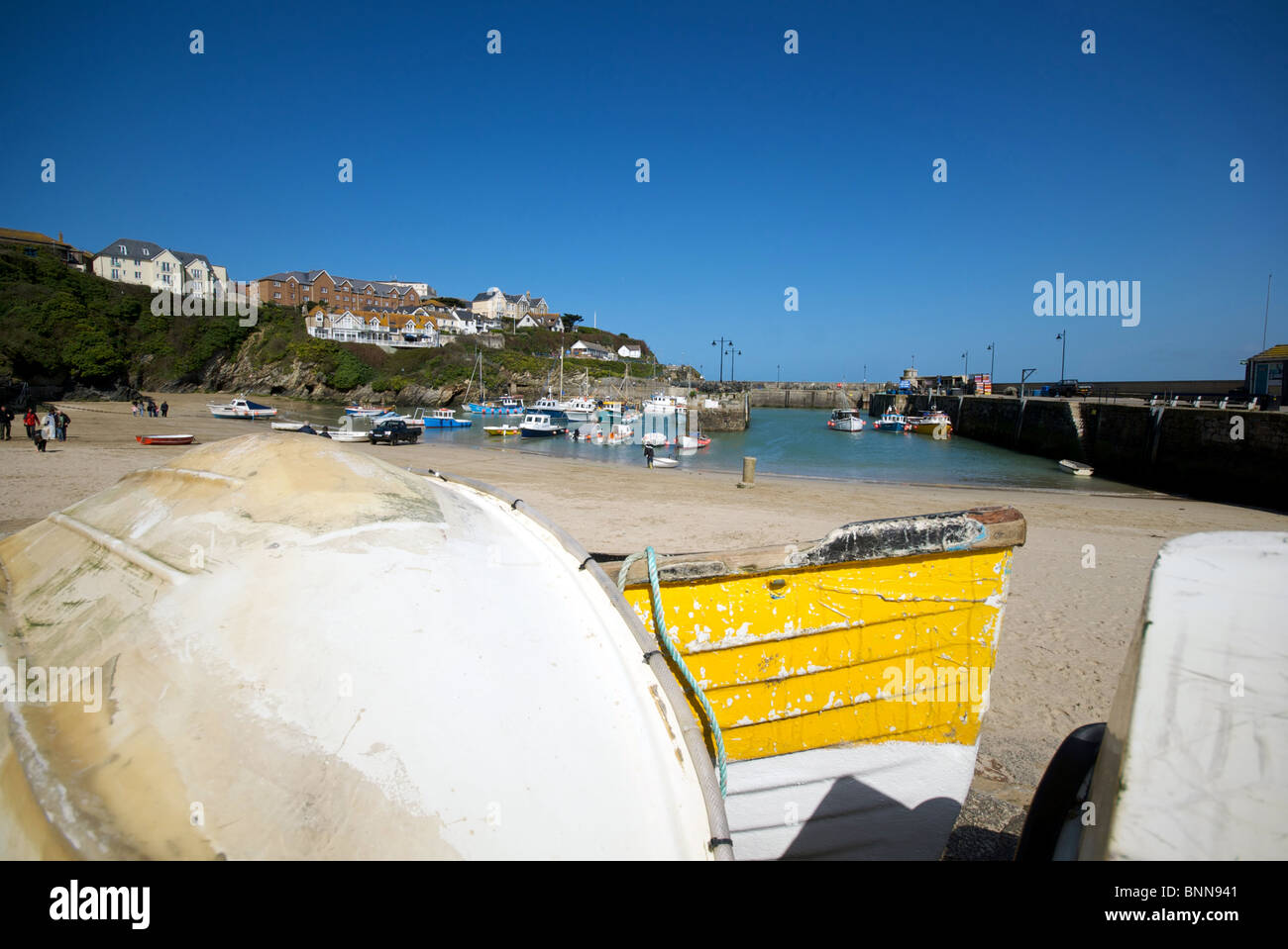 Newquay Cornwall UK Harbor Harbour Quay Beach Stock Photo - Alamy