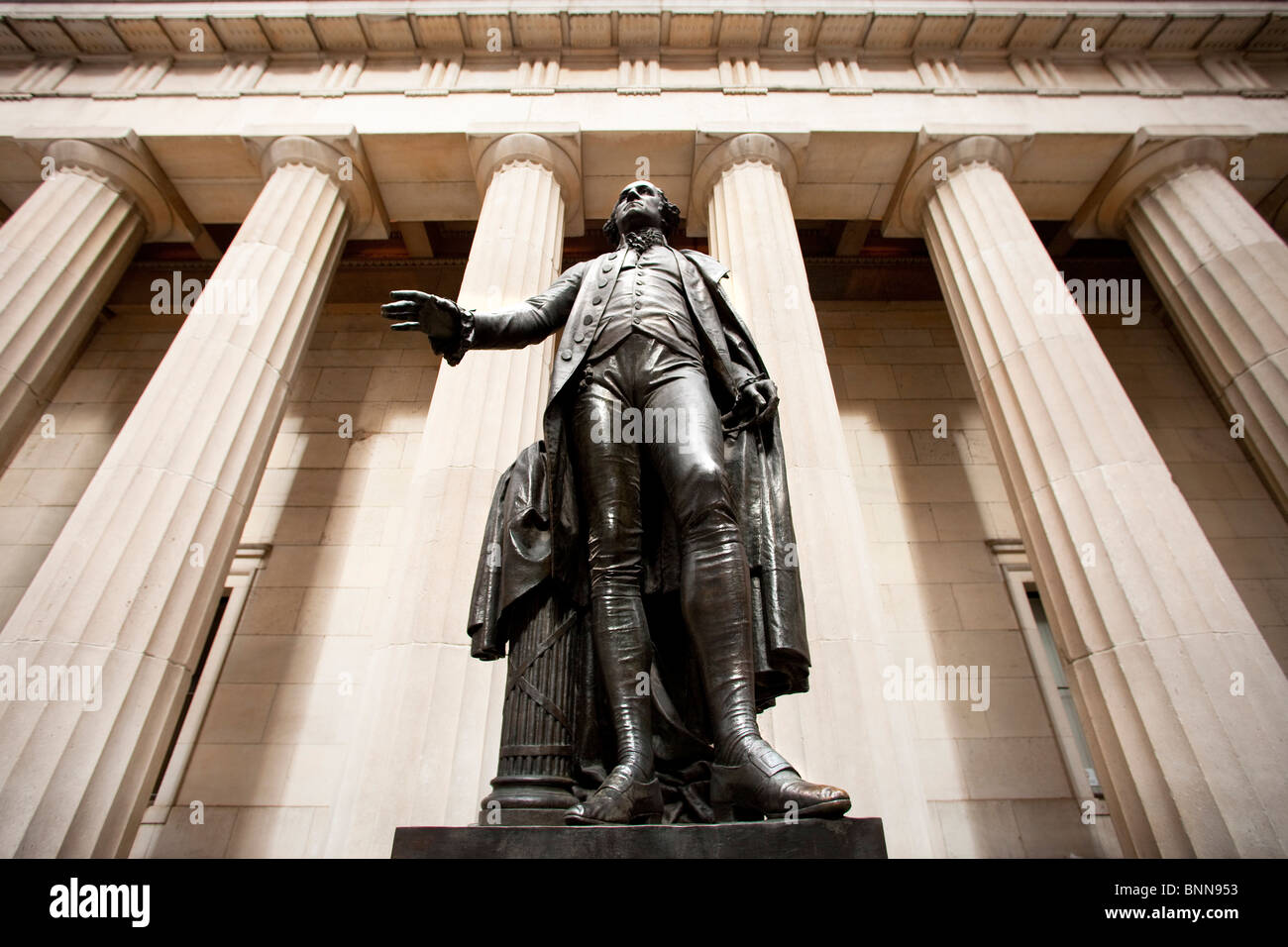 USA United States of America New York city Federal hall columns George ...