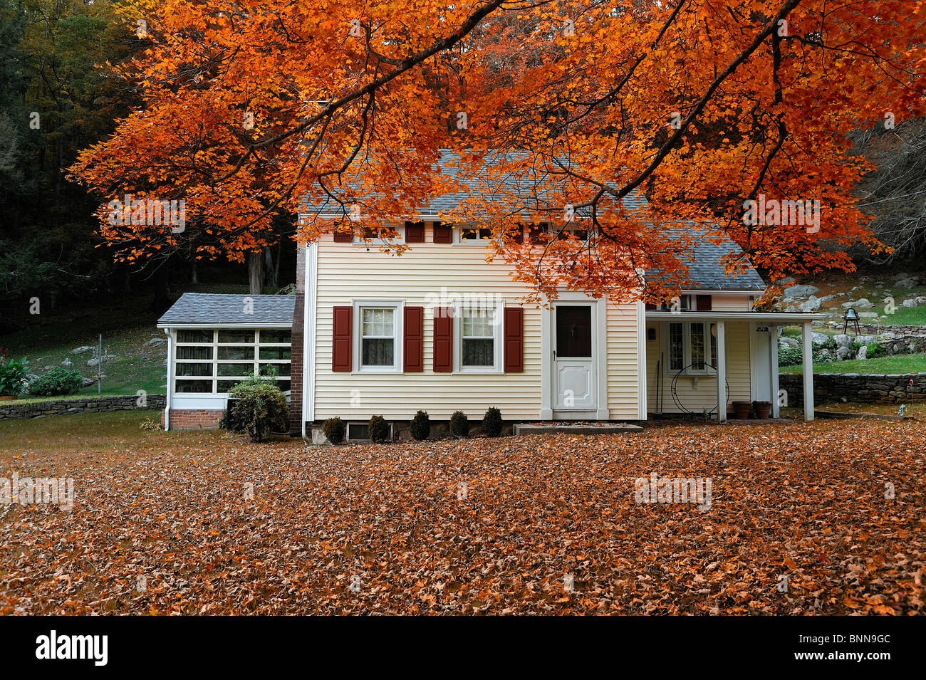 Old Gas Station Route 66 nostalgia Kent Connecticut fall leaves USA ...