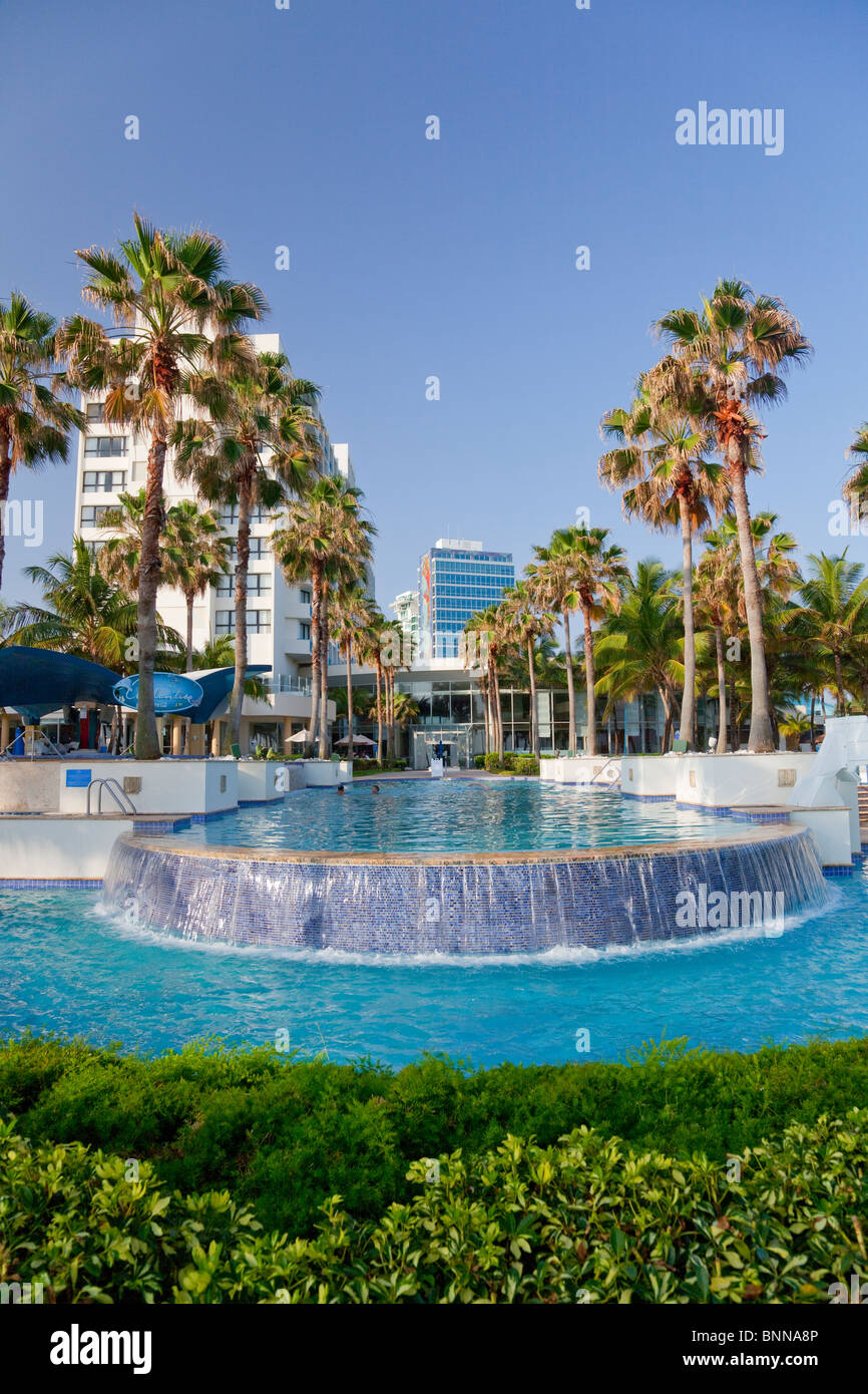 The pool area of the Caribe Hilton resort in San Juan, Puerto Rico ...