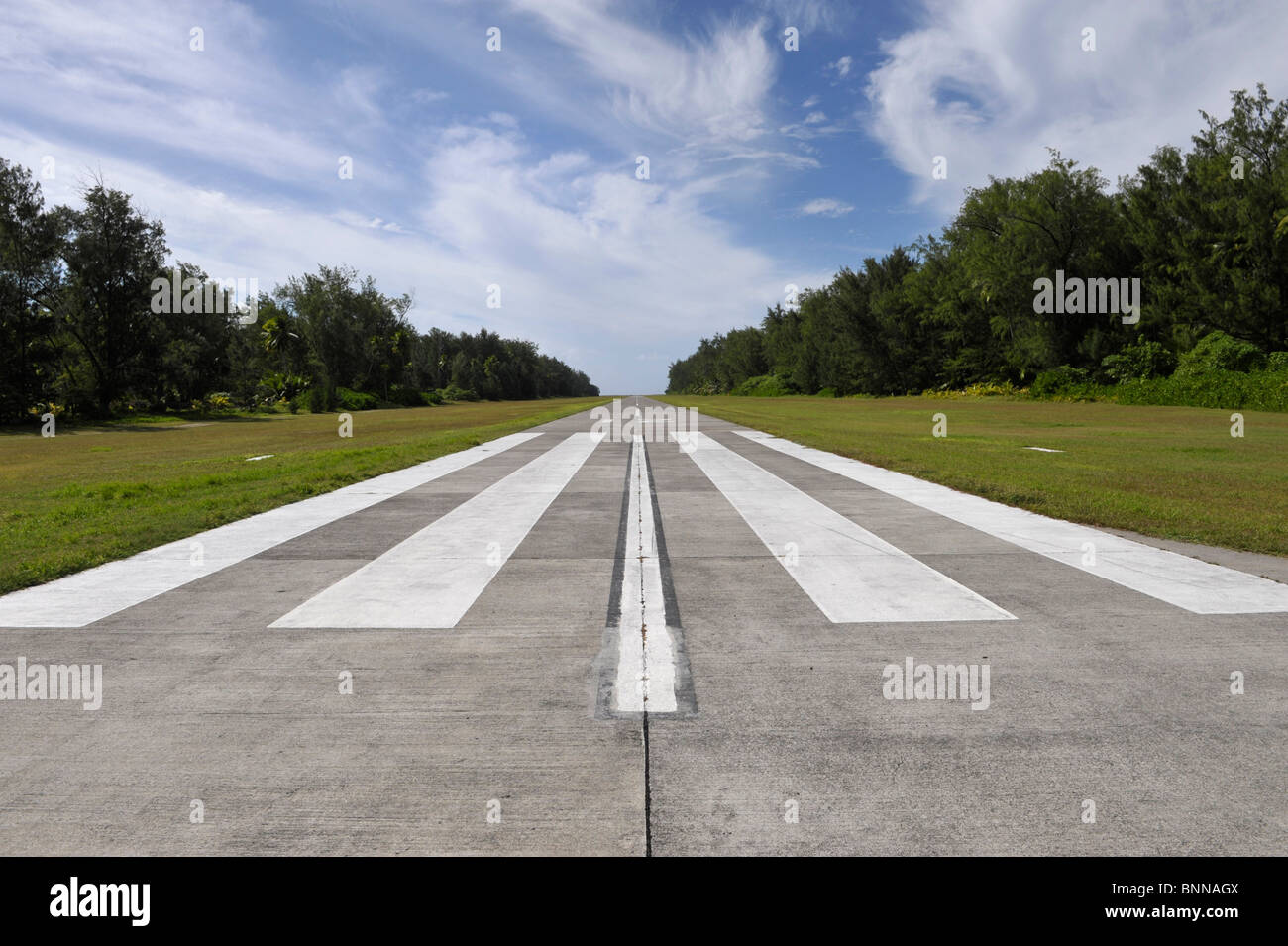 Seychelles the Seychelles Desroches Island airfield runway street Stock ...