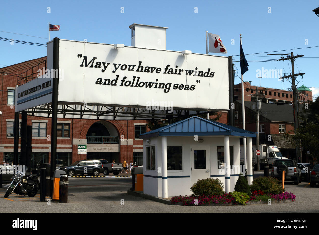 The parking lot exit sign for Dimillo's floating restaurant on Long ...