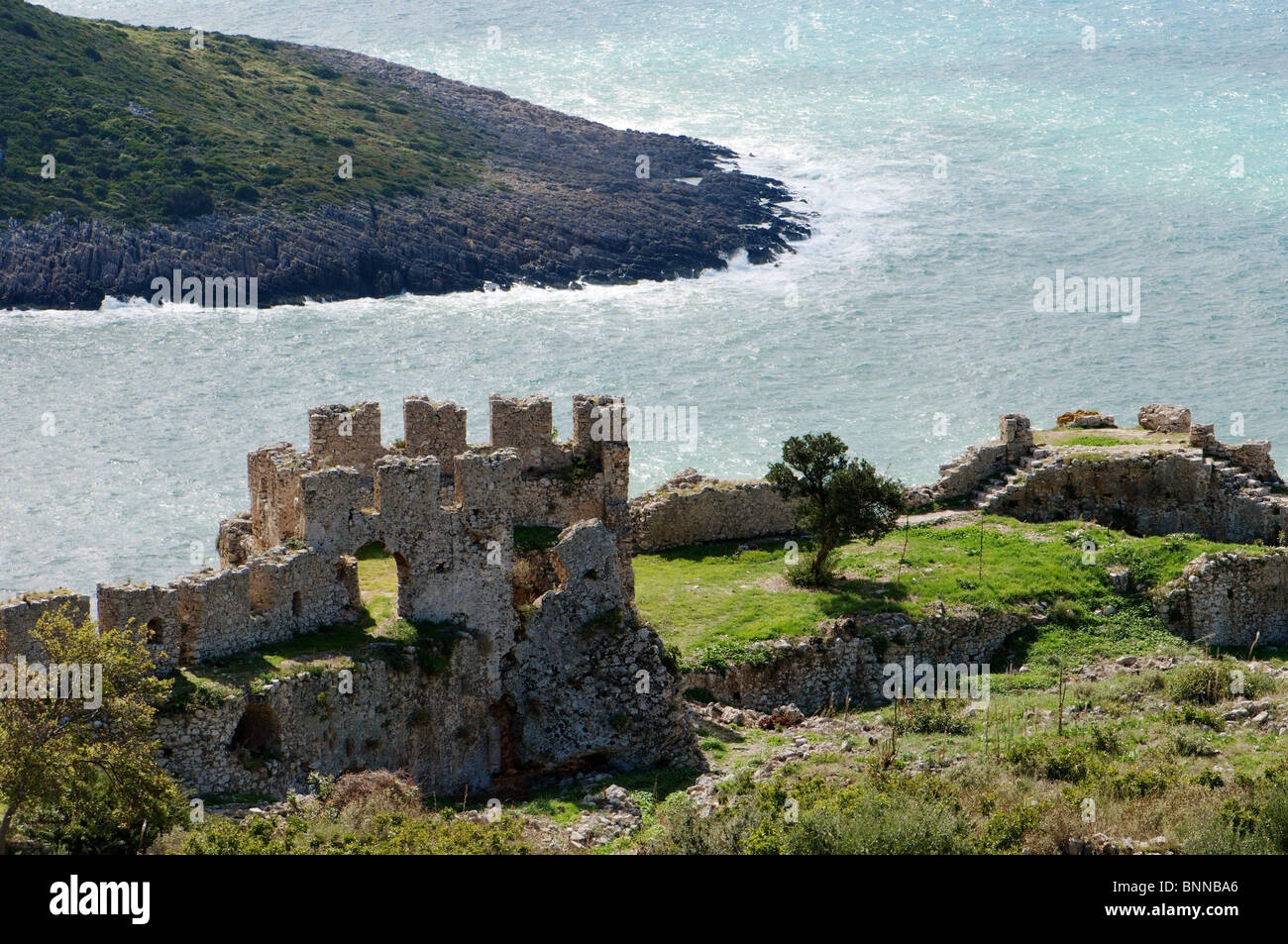 Navarino Castle Pylos sea Peloponnese Greece mediterranean ...