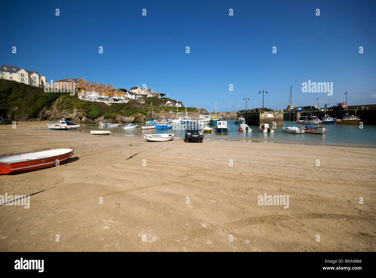 Newquay Cornwall UK Harbor Harbour Quay Beach Stock Photo - Alamy