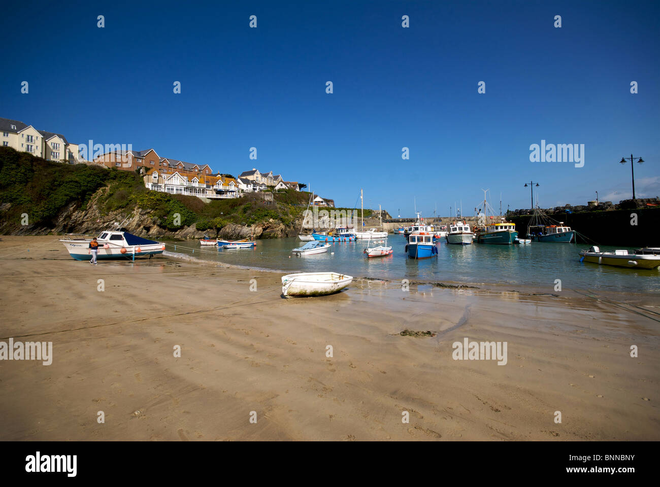Newquay Cornwall UK Harbor Harbour Quay Beach Stock Photo - Alamy