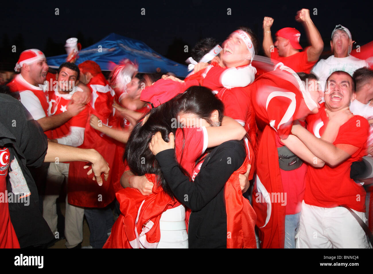 Turkish fans during the European Championship semi-final, Berlin ...