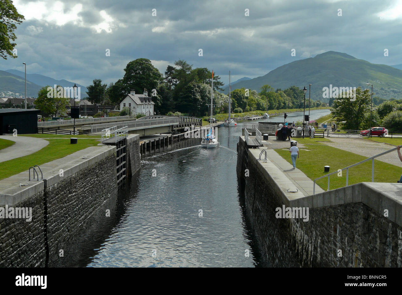 Neptune's Staircase on the Caledonian Canal at Fort William Stock Photo ...