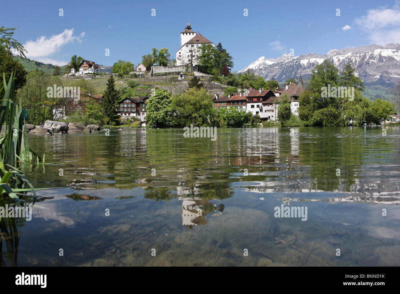 Switzerland swiss scenery Werdenbergersee lake book Alpstein body of ...