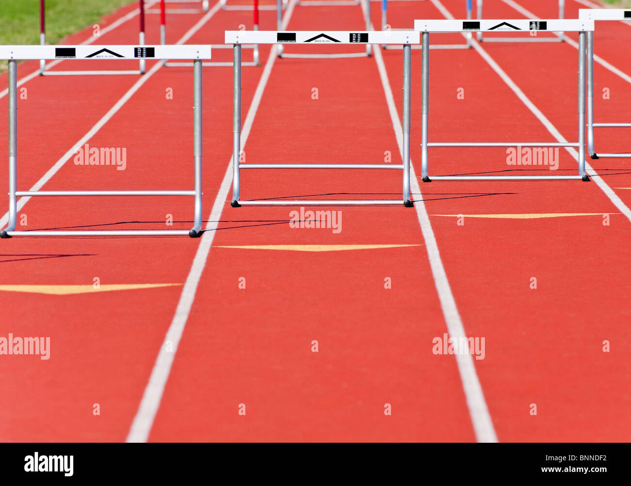 Track and Field and hurdles Stock Photo - Alamy