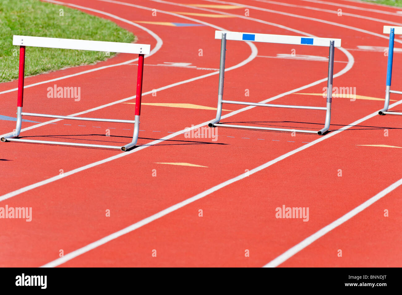 Track and Field and hurdles Stock Photo - Alamy