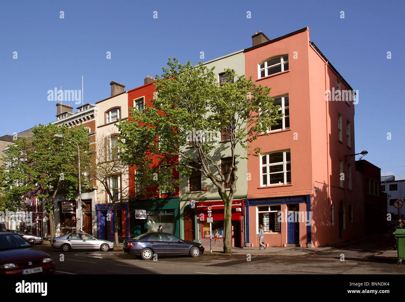 Ireland, Cork, South Mall, elegant colourfully painted buildings Stock ...