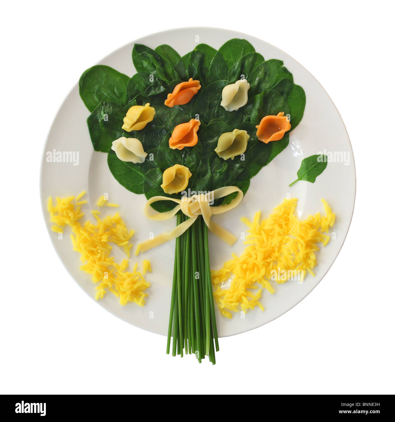 Macaroni la pasta bunch of flowers Stock Photo - Alamy