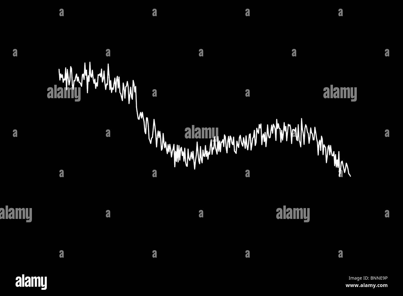 A simple chart illustrating a Double Dip Recession. White line on a ...