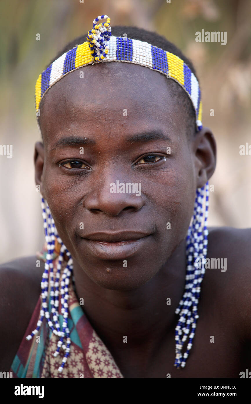 Portrait of Hadza man, ethnic group living in the Lake Eyasi area ...
