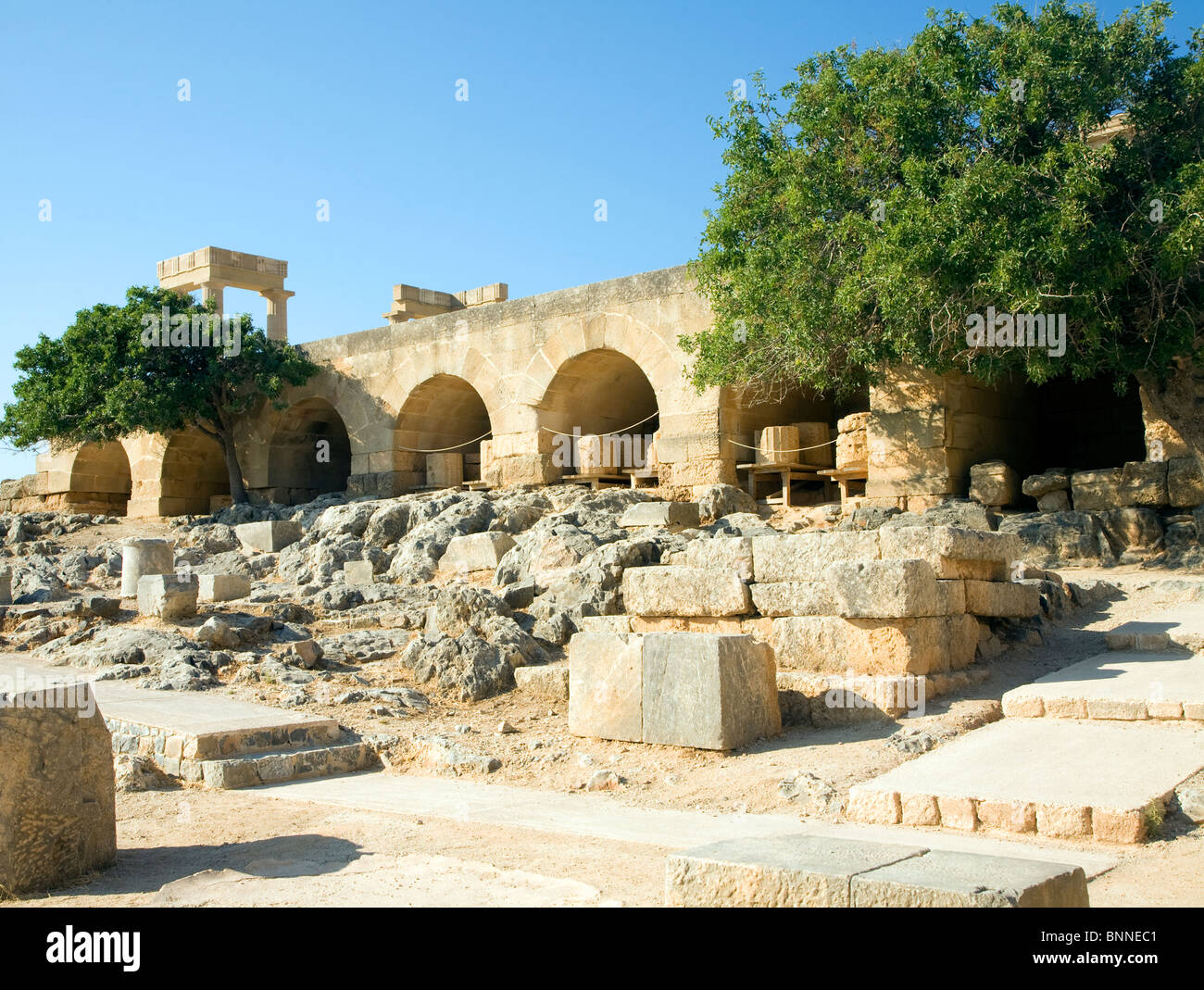 Acropolis temple and buildings, Lindos, Rhodes, Greece Stock Photo - Alamy