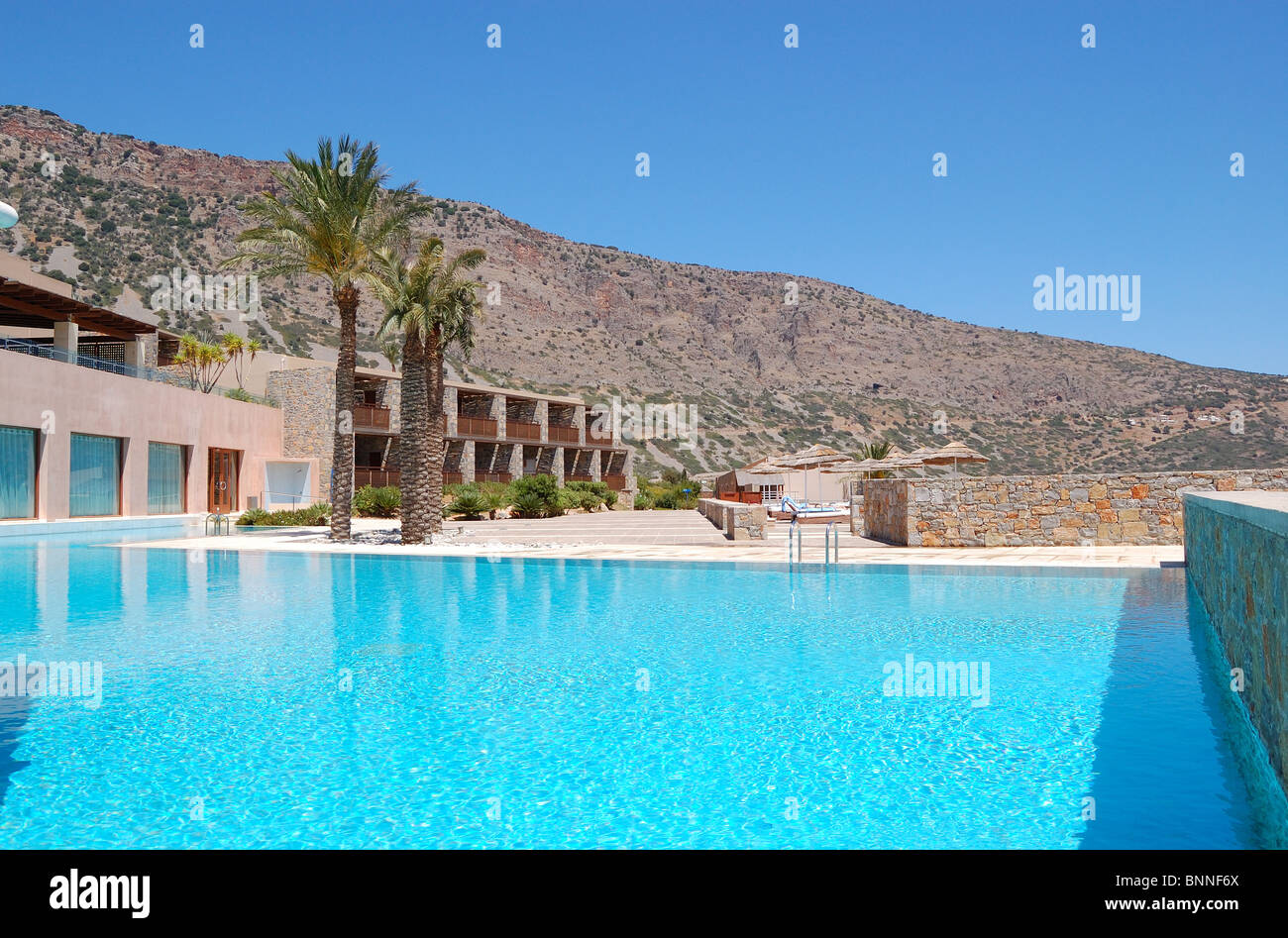 Swimming pool at the modern luxury hotel, Crete, Greece Stock Photo - Alamy