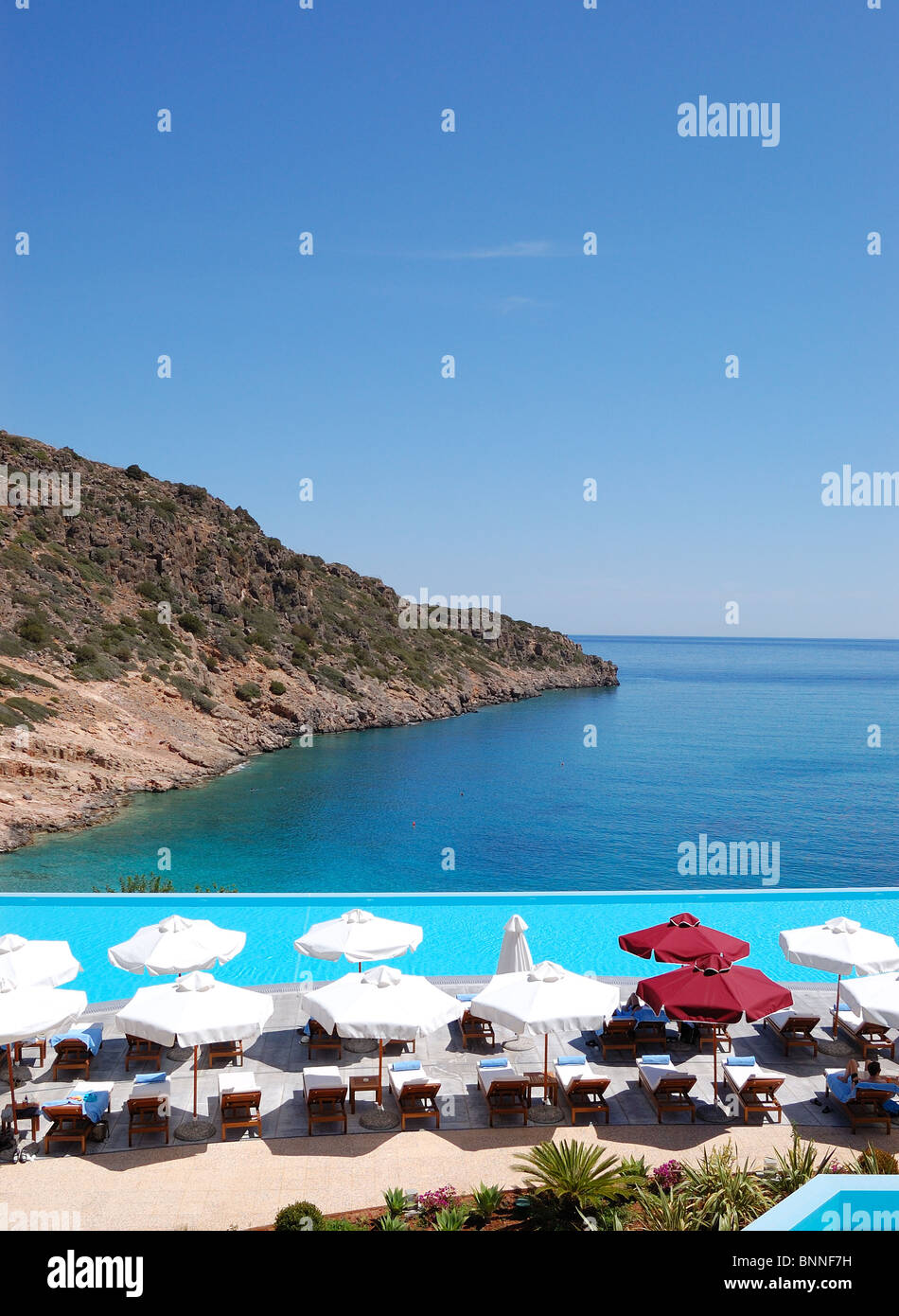 Swimming pool at the luxury hotel, Crete, Greece Stock Photo - Alamy