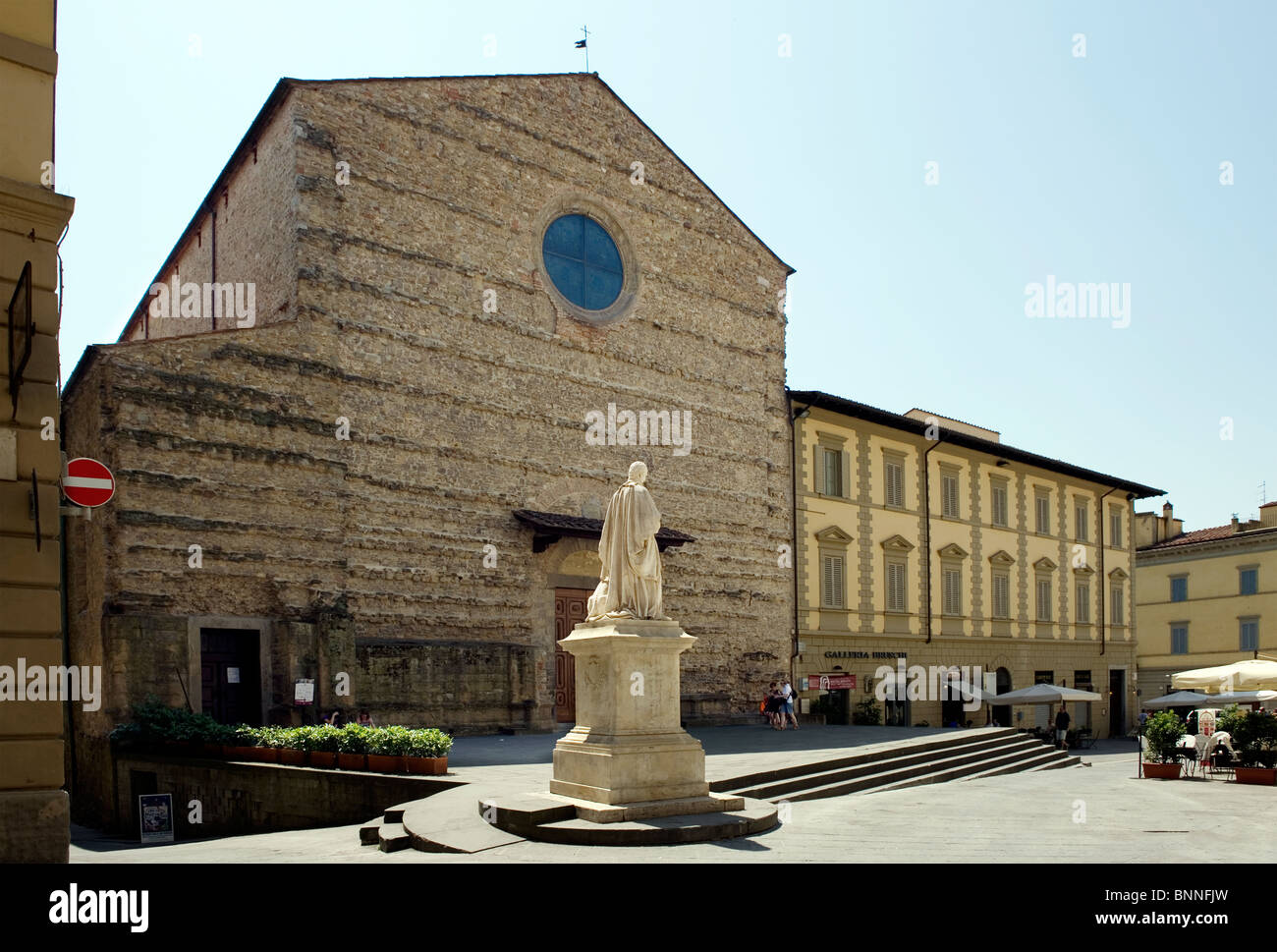 Italy. Tuscany. Arezzo, the exterior of the Church of San Francesco ...