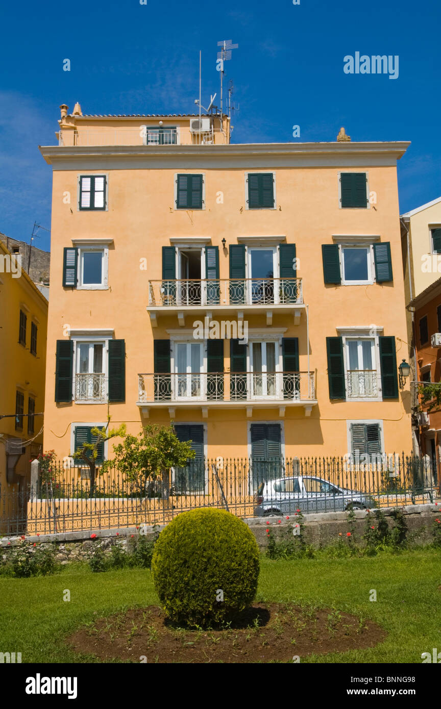 Renovated traditional style apartment building in old Corfu Town on the ...
