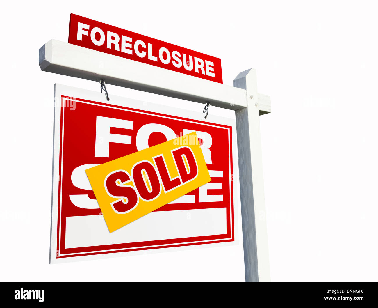 House with foreclosure bank owned sign hi-res stock photography and ...