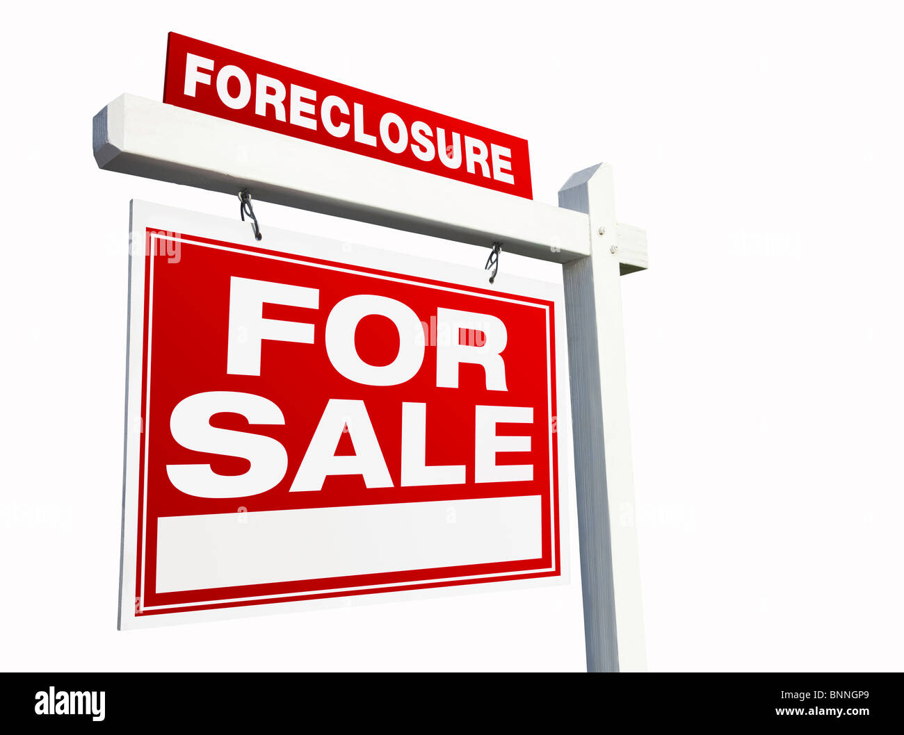 House with foreclosure bank owned sign hi-res stock photography and ...
