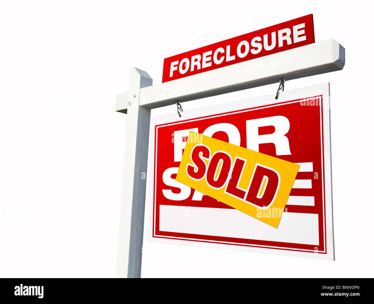 House with foreclosure bank owned sign hi-res stock photography and ...