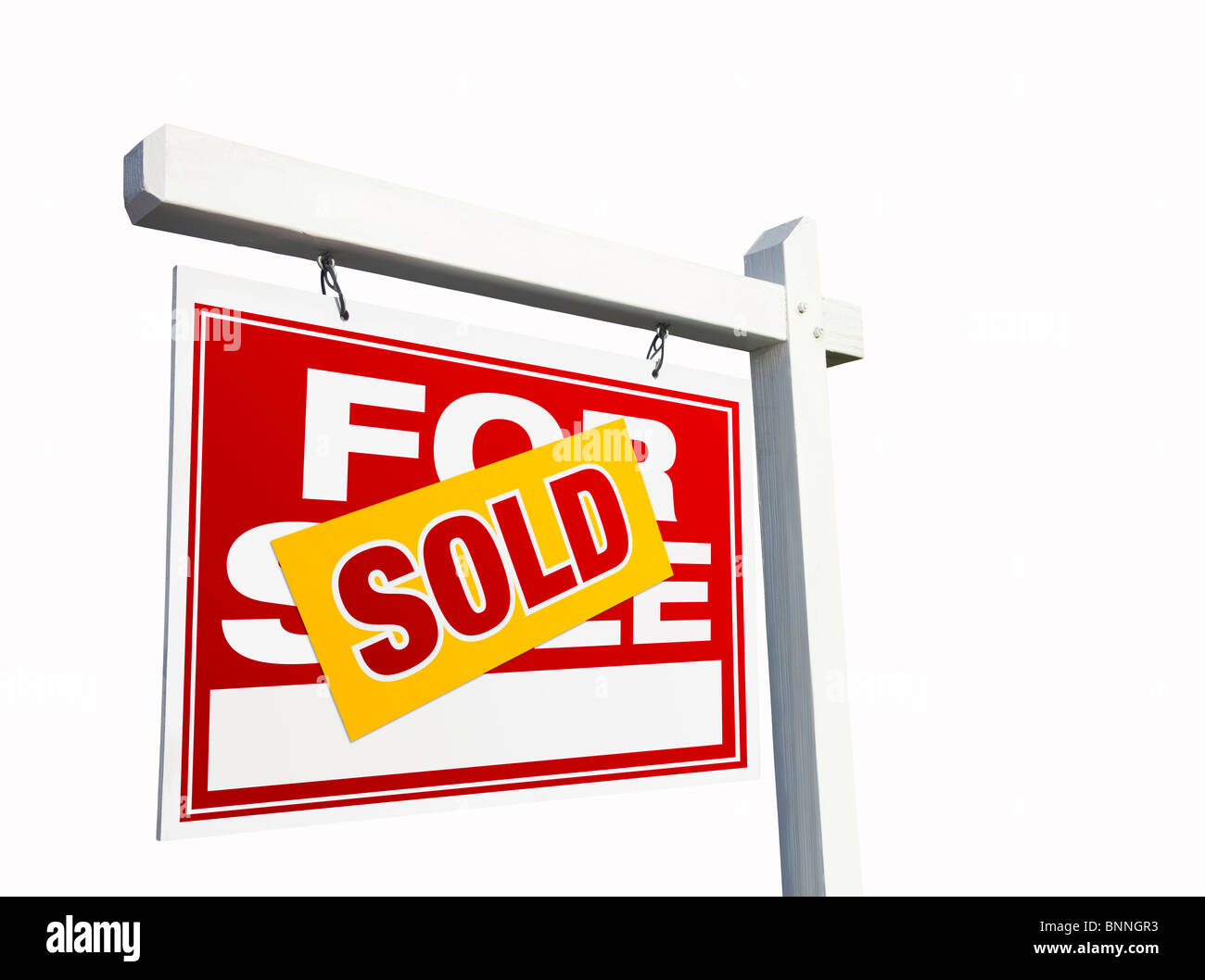Red Sold For Sale Real Estate Sign Isolated on White Stock Photo - Alamy