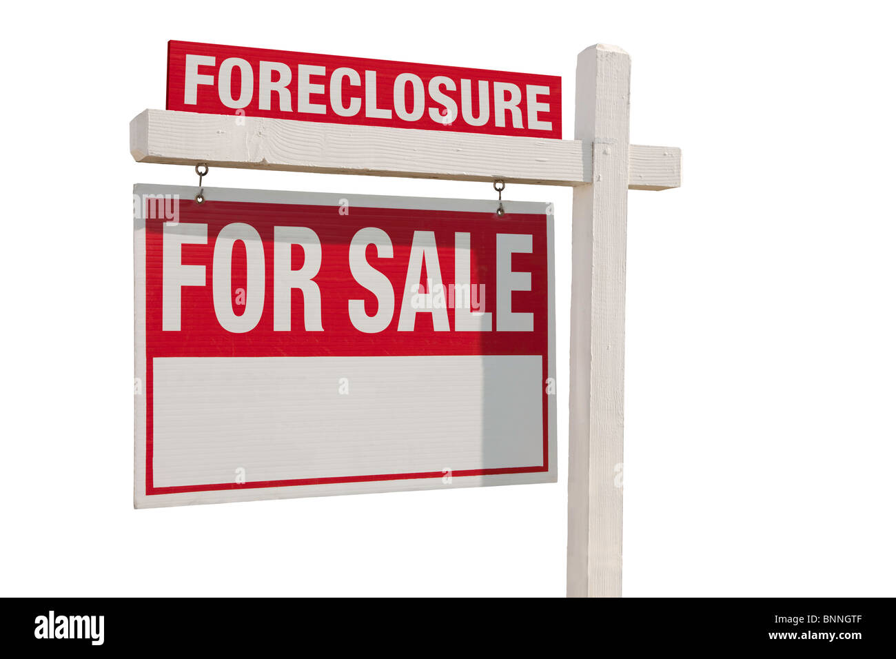 Foreclosure Home For Sale Real Estate Sign Isolated on a White ...