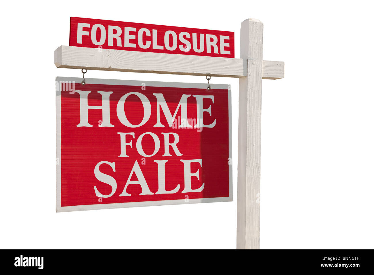 House with foreclosure bank owned sign hi-res stock photography and ...
