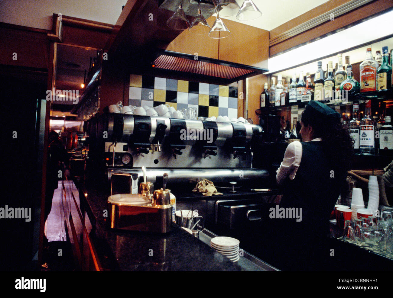 Rome Italy Woman Working Behind Bar In A Restaurant Stock Photo - Alamy