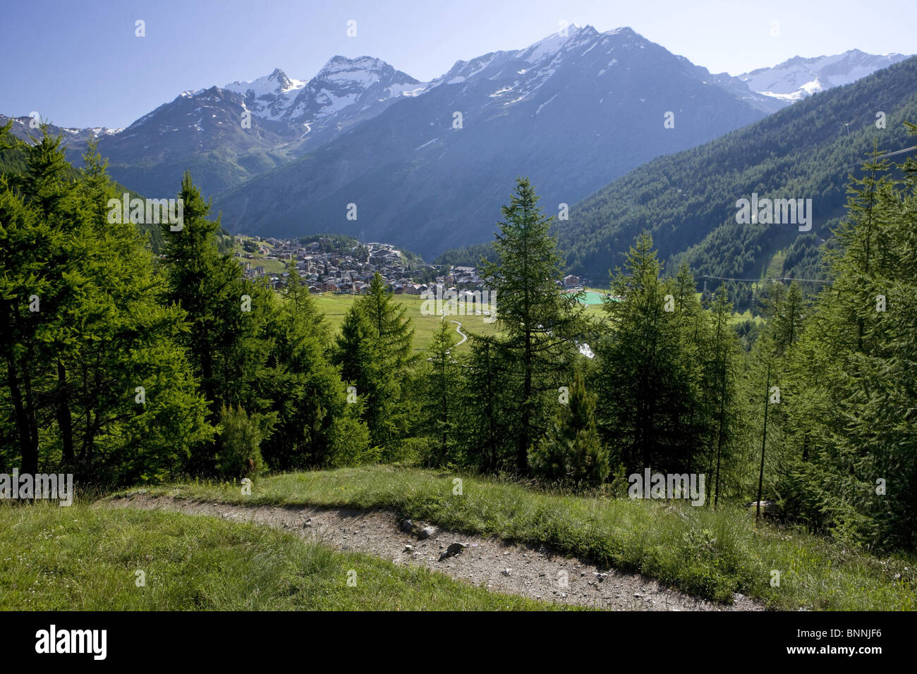 Switzerland swiss scenery Saas Fee valley of Saas Saastal canton Valais ...