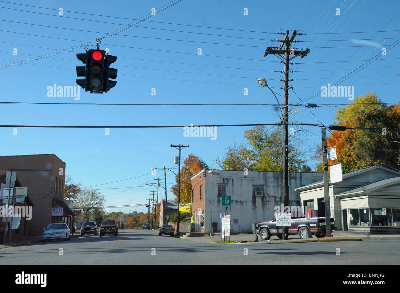Street corner Tompkinsville Kentucky USA America United States of ...