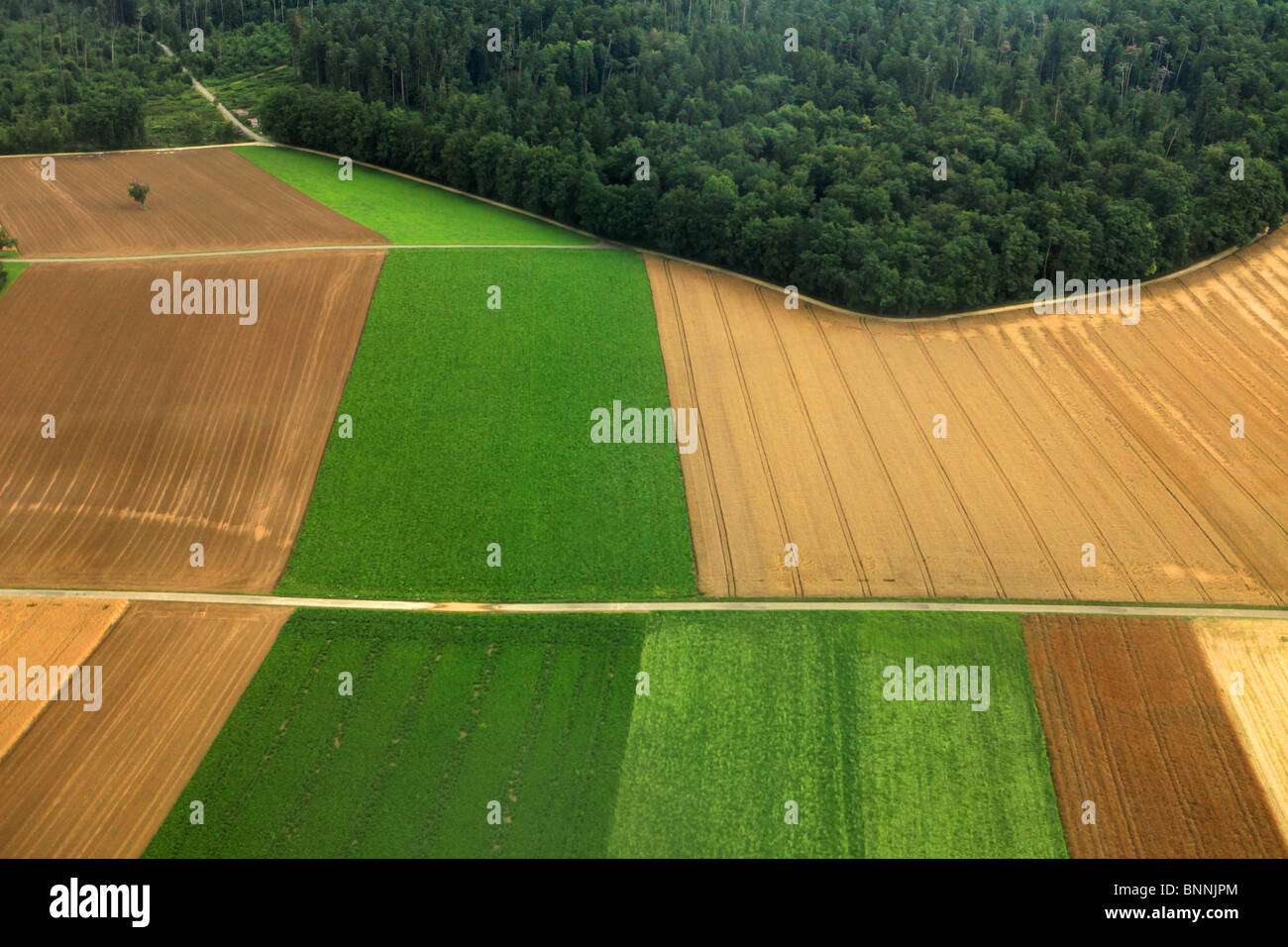 Switzerland swiss scenery aerial view fields agriculture wood forest ...