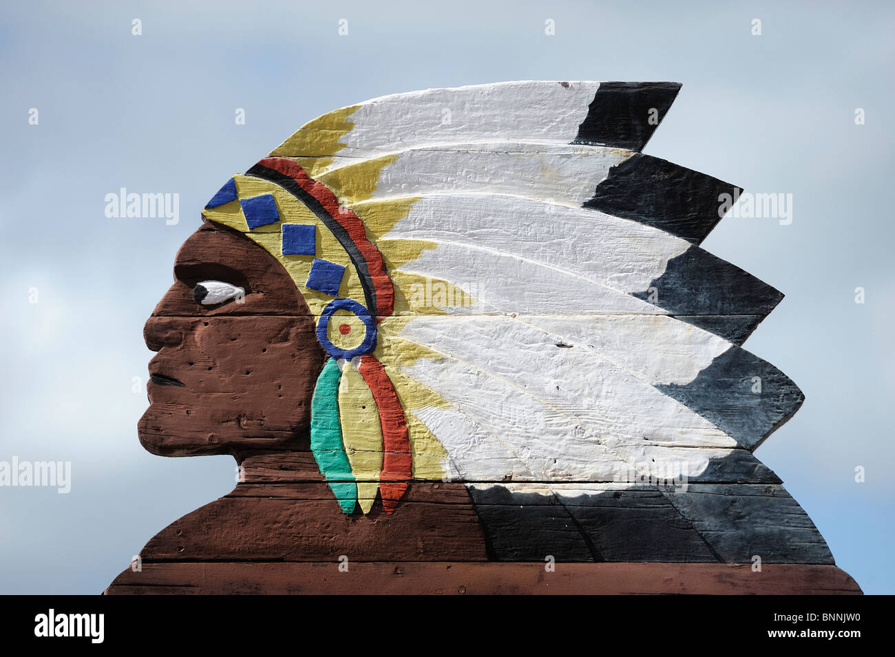 Indian sign VFW Post Bessemer Michigan USA America United States of ...