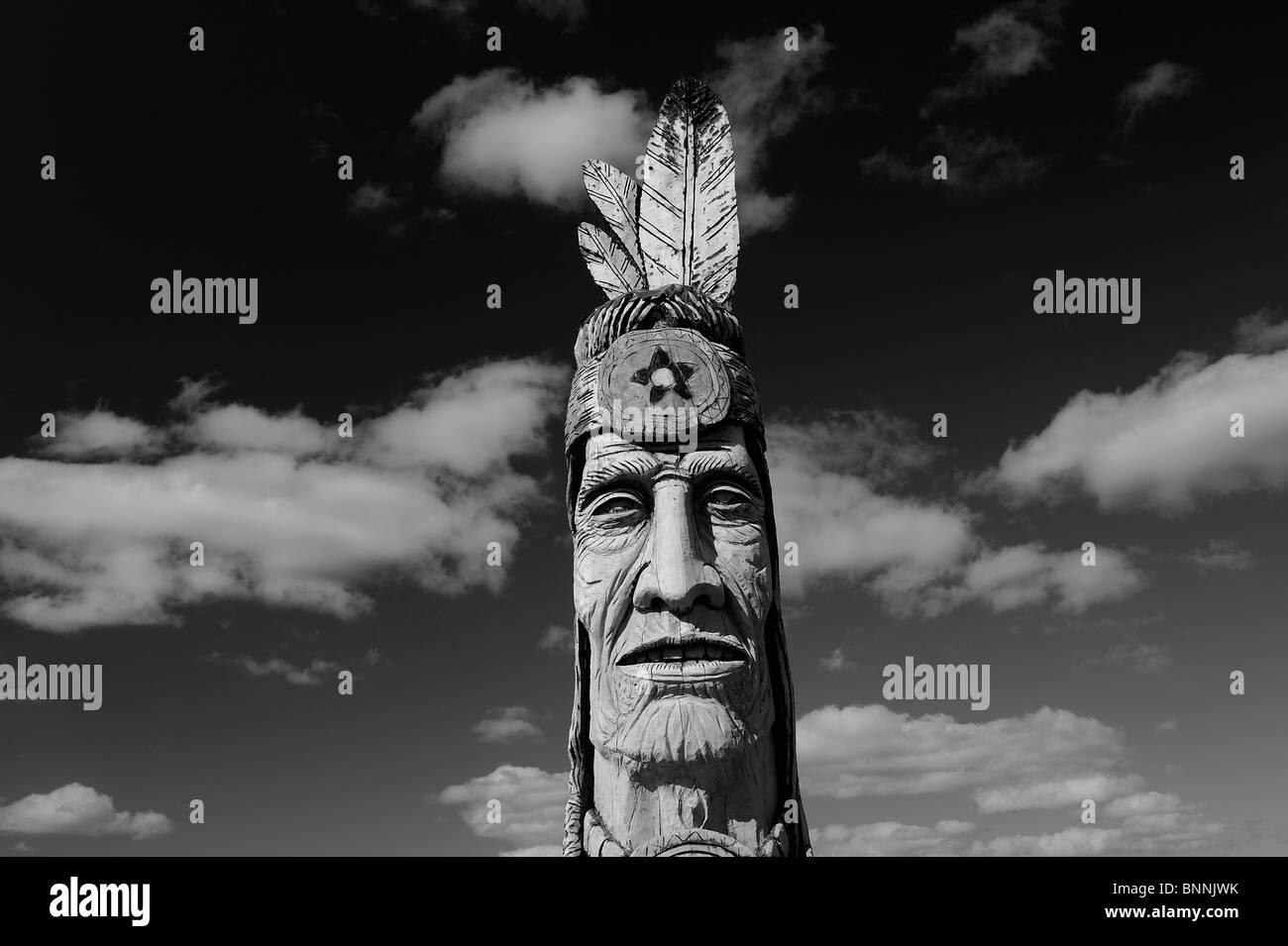 wooden Indian Statue Little Lake Wakefield Michigan USA Stock Photo - Alamy