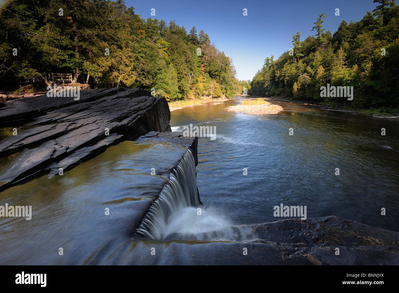 Manabezho Waterfall Presque Isle River nature Porcupine Mountains ...
