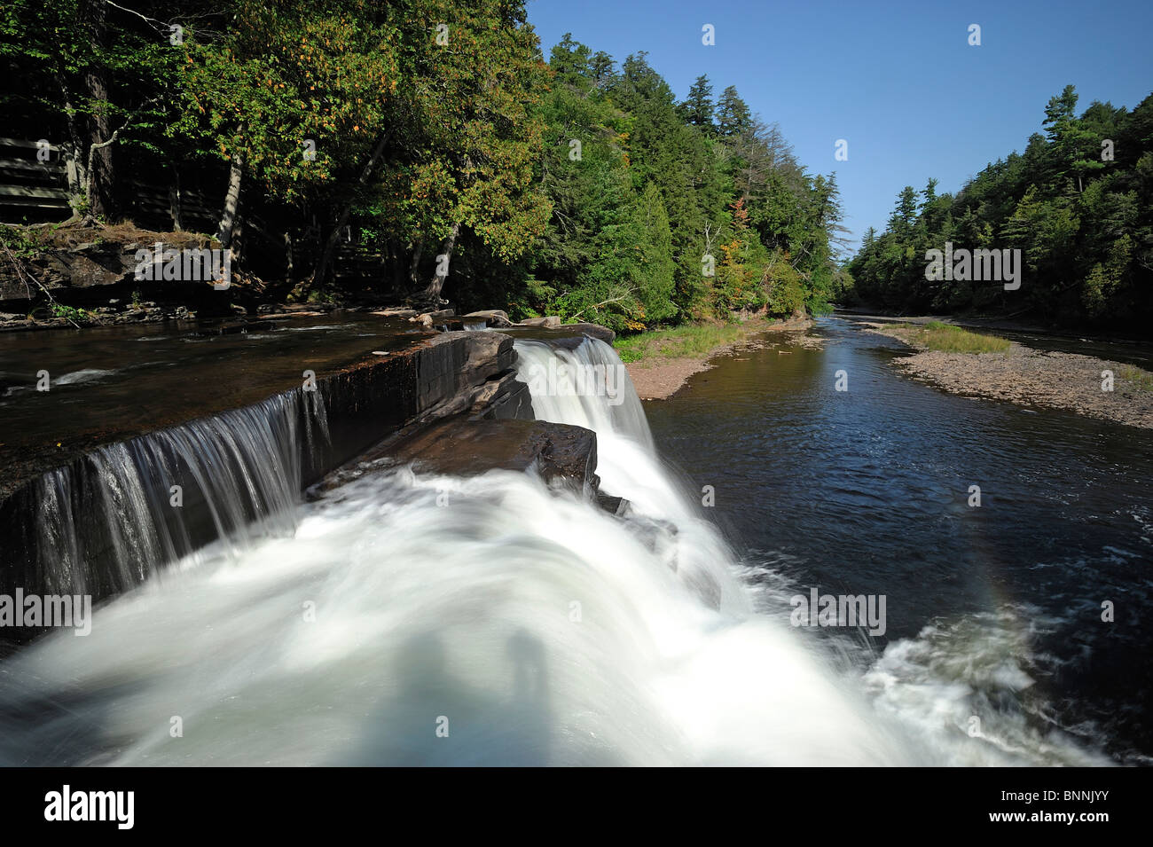 Manabezho Waterfall Presque Isle River nature Porcupine Mountains ...