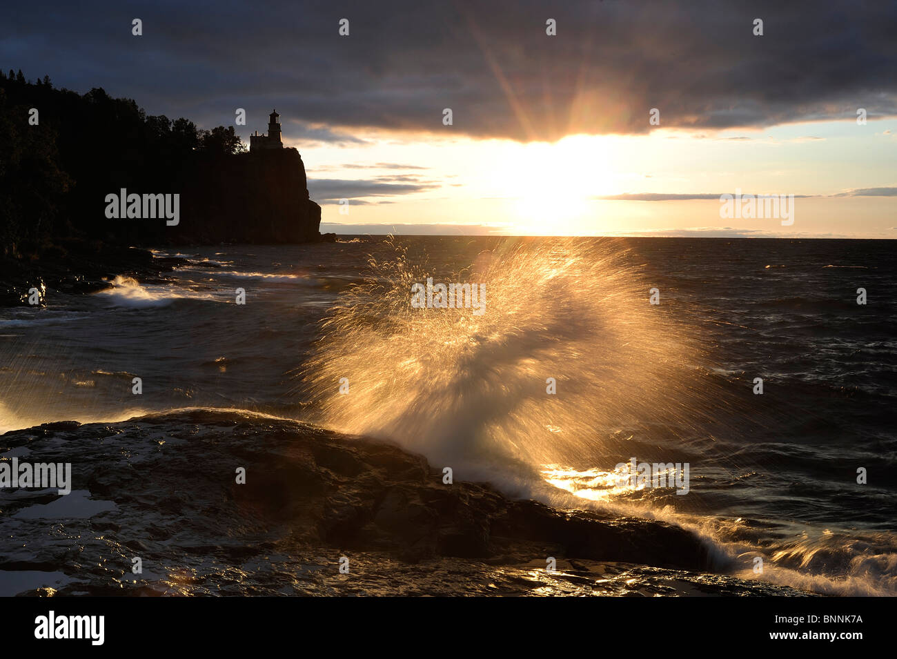 Dusk Lighthouse cliff Lake Superior Split Rock Lighthouse State Park ...