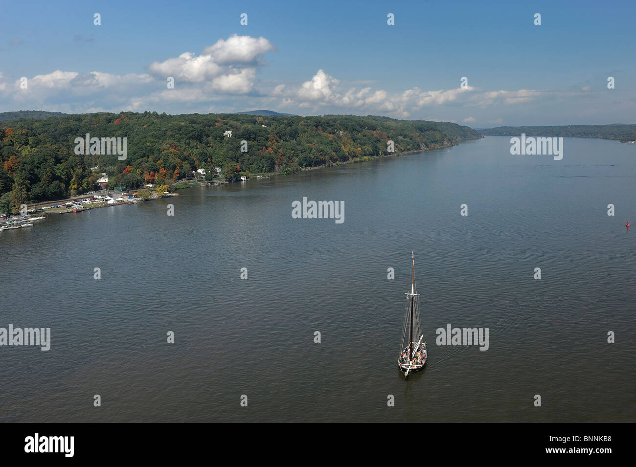 view from Hudson River Walkway Bridge Poughkeepsie New York USA America ...